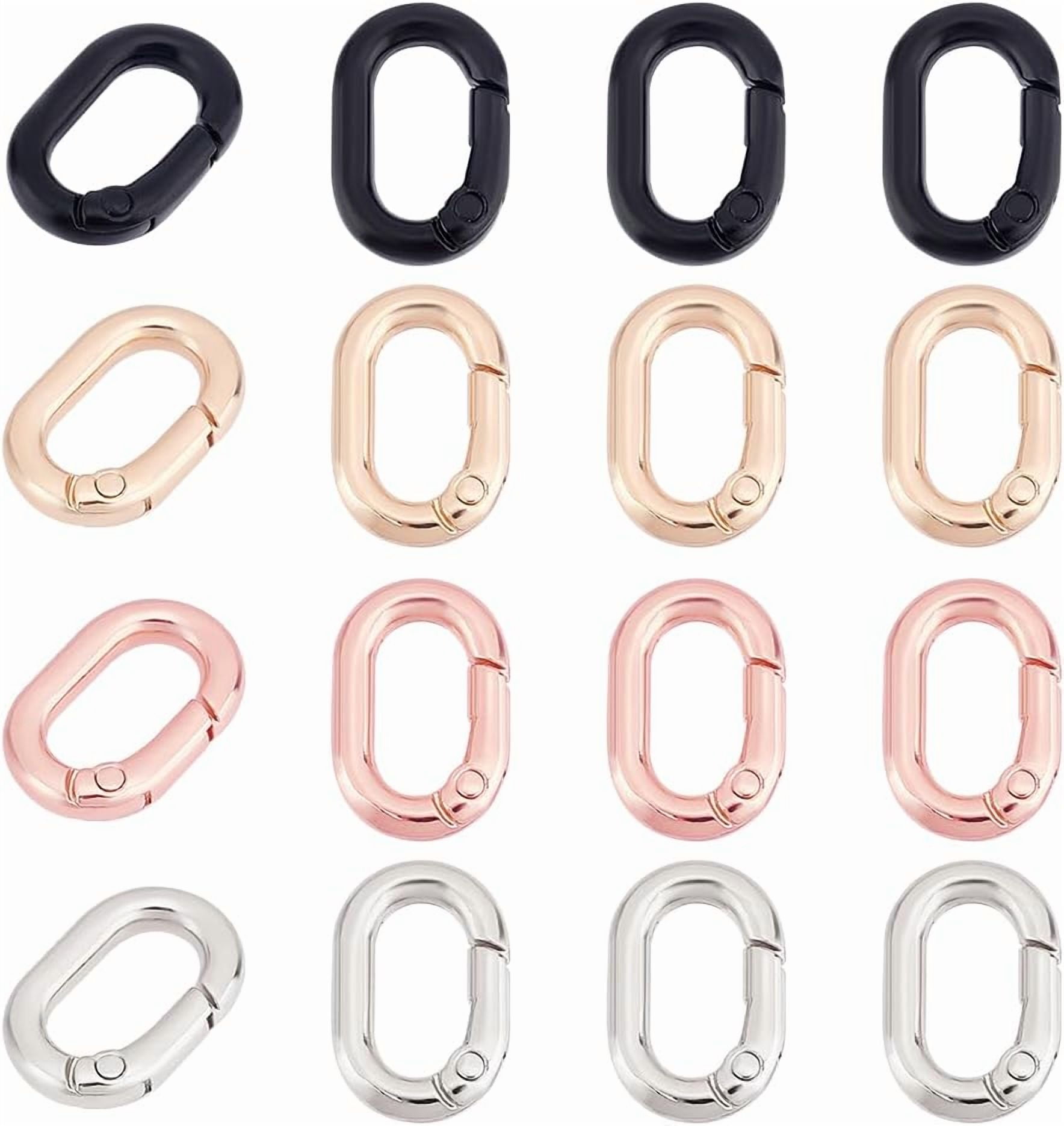 16pcs 4 Colors Key Rings 21x14x4mm Oval Clasp Spring Connector Snap ...