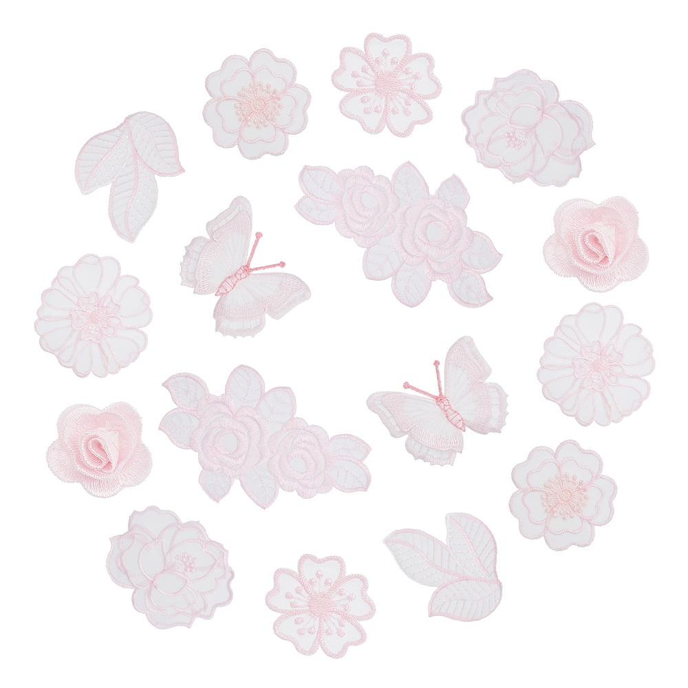 16pcs 8 style Polyester Lace Computerized Embroidery Ornament ...