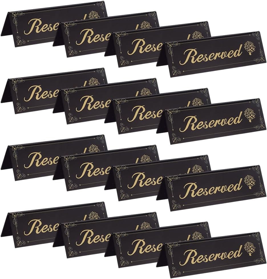 16pcs Acrylic Reserved Table Signs Tent Signs for Restaurant Bar Black ...