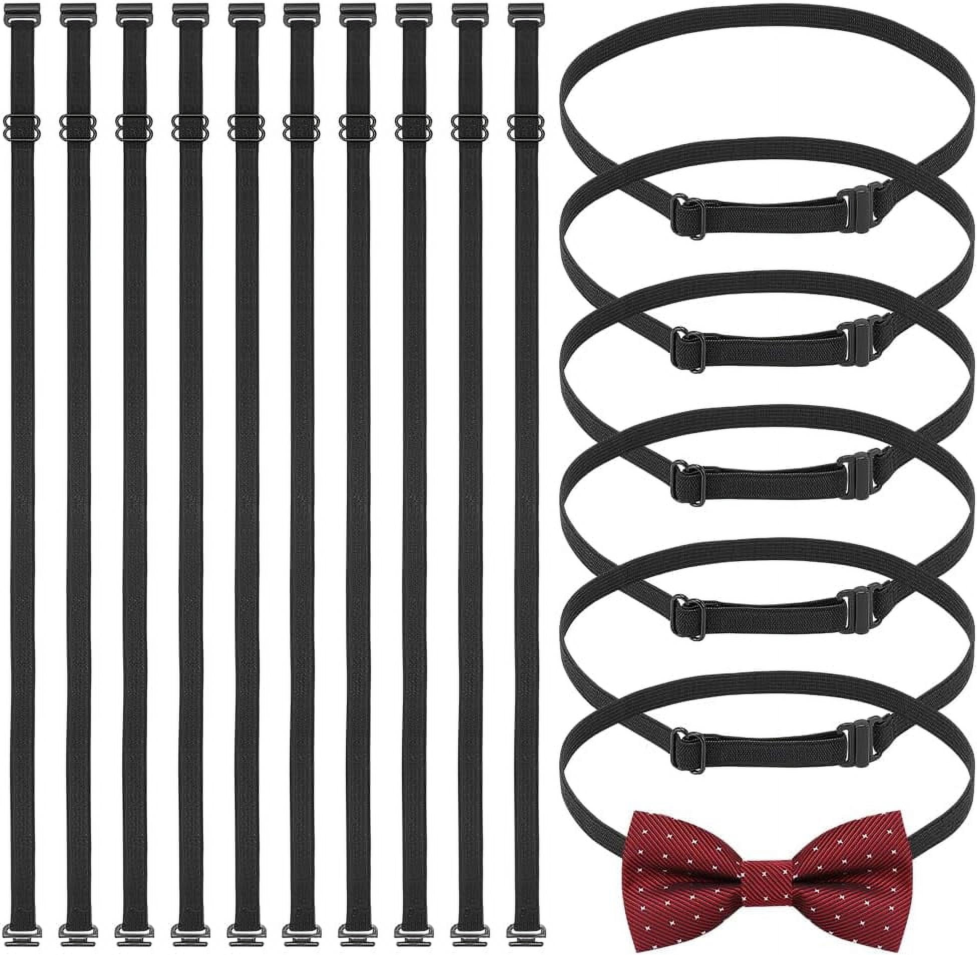 16pcs Adjustable Polyester Elastic Bow Tie Extender Bands with Plastic ...