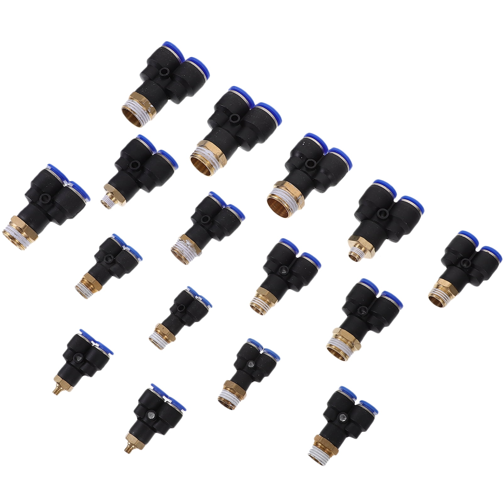 16pcs Air Hose And Tube Connector Fittings Angle Adapter Plugs ...