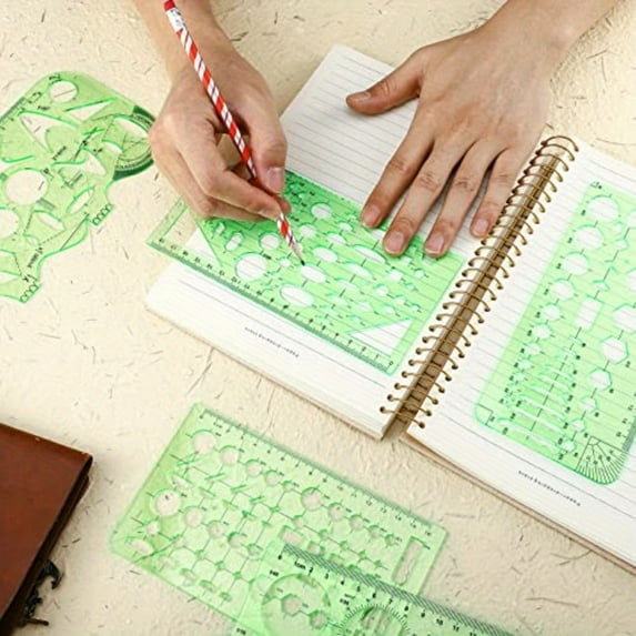 16pcs Architectural Drafting Stencil Set with Heavy-Duty Laser-Etched ...