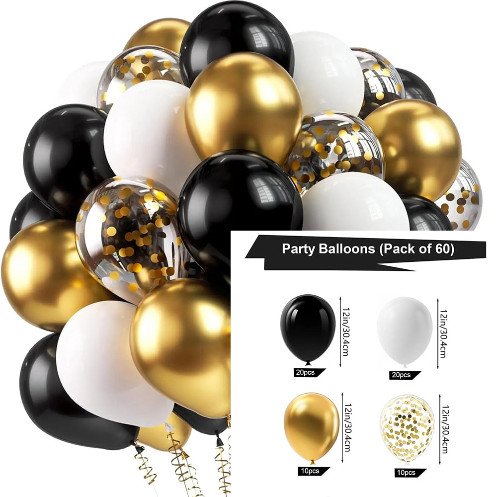 16pcs Black Metallic Sequin Balloons for Birthday Wedding Graduation ...