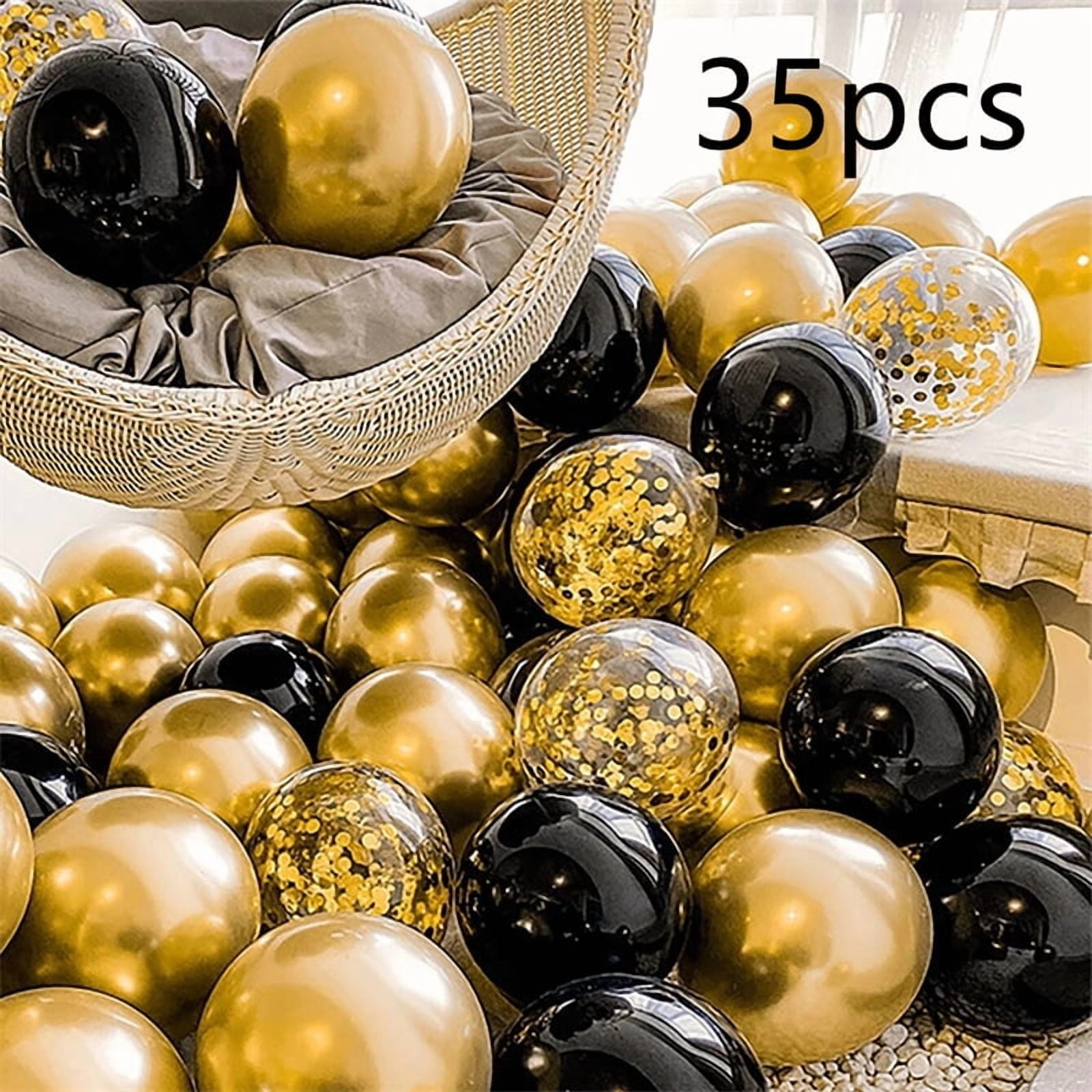 16pcs Black Metallic Sequin Balloons for Birthday Wedding Graduation ...