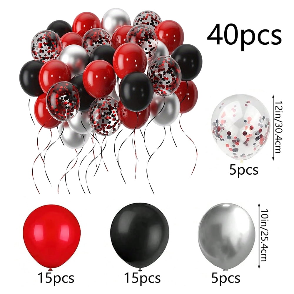 16pcs Black Metallic Sequin Balloons for Birthday Wedding Graduation ...