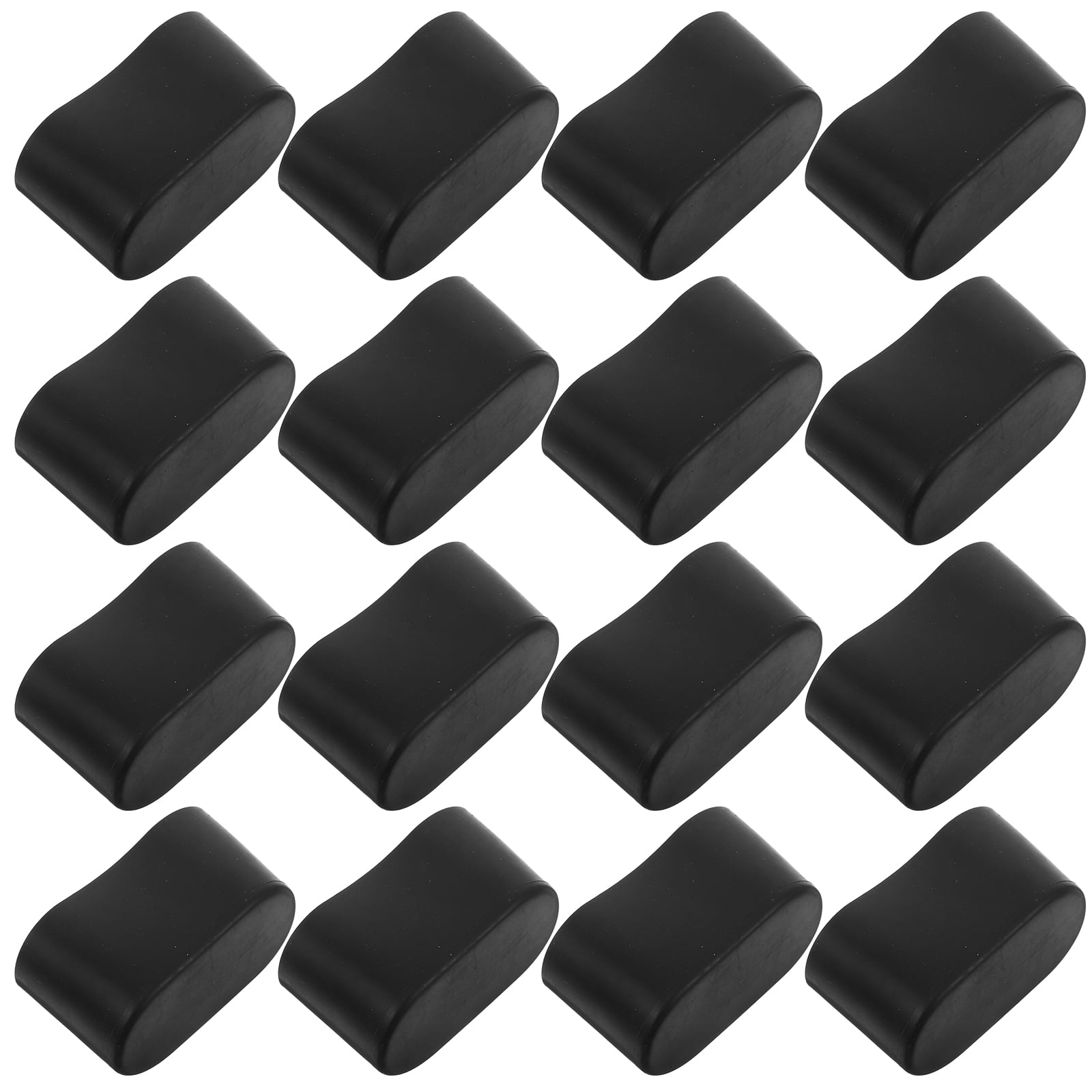 16pcs Black Plastic Furniture Chair Leg Caps PVC Plastic Feet Protector ...