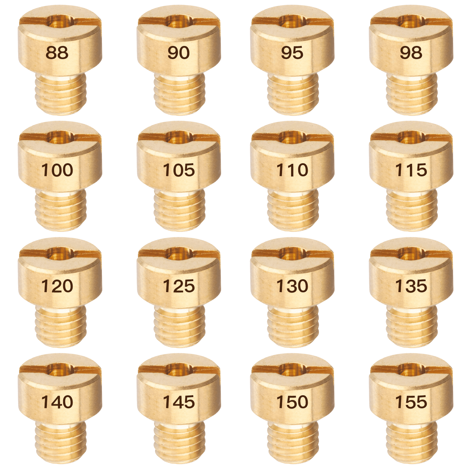 16pcs Carburetor Jet Kit,Main Jets 88-155 for Mikuni VM22 VM24 VM26 ...