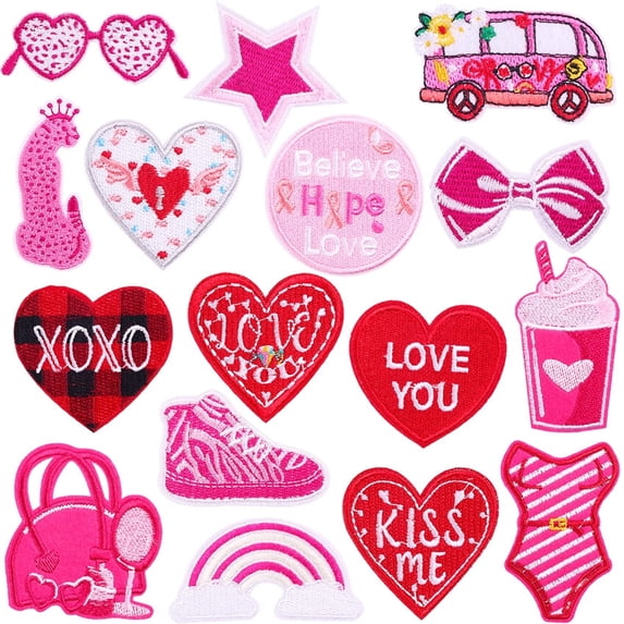 16pcs Cartoon Embroidery Patches: Iron-On Applique Set for Clothes ...
