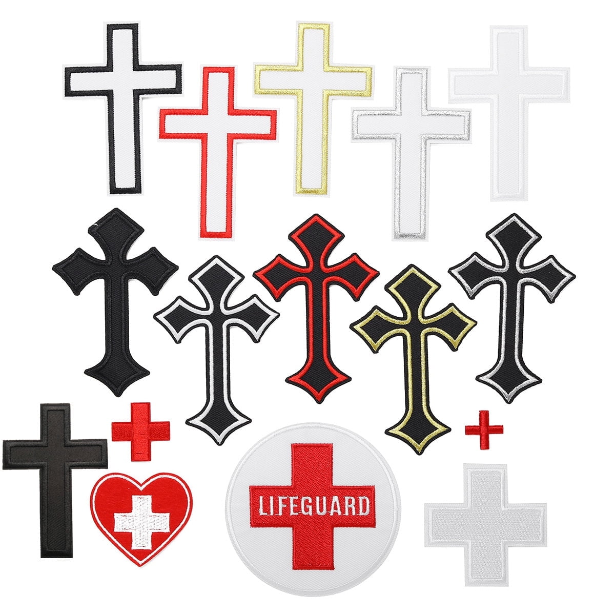 16pcs Christian Cross Patch: Embroidered Bible Applique - Iron On/Sew ...