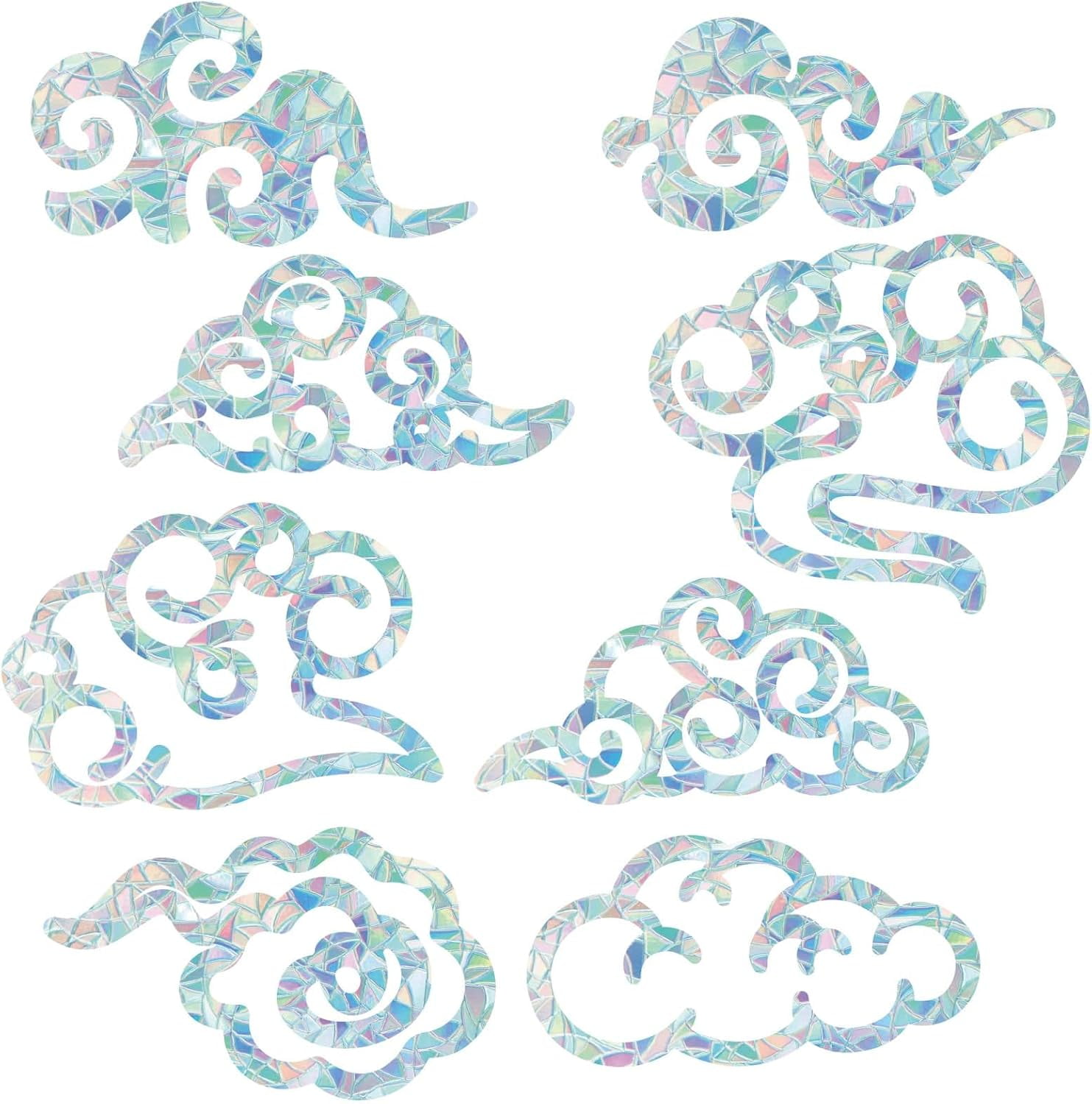 16pcs Cloud Window Clings 8 Styles Large Rainbow Window Clings 3D ...