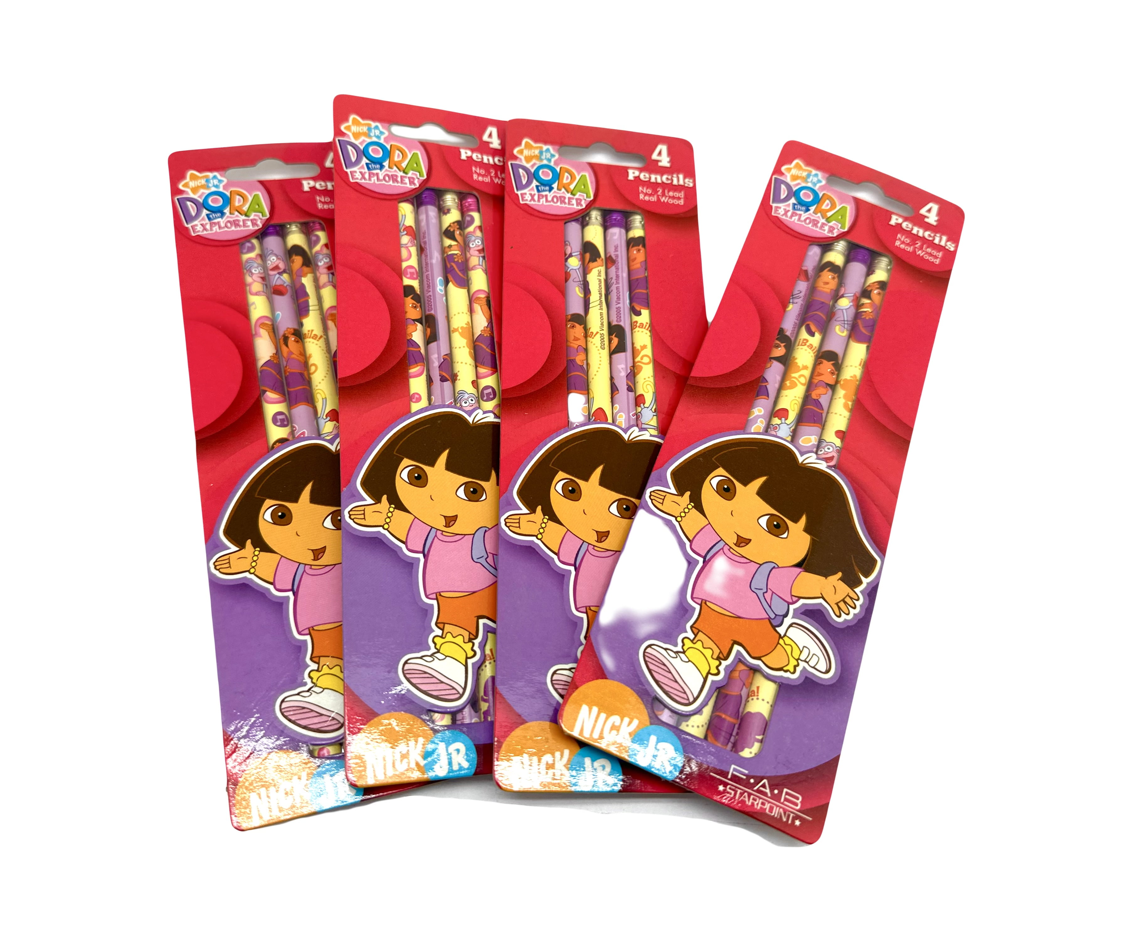 16pcs Dancing Dora and Boots Outer Lavender/Yellow Color Wood Pencils ...