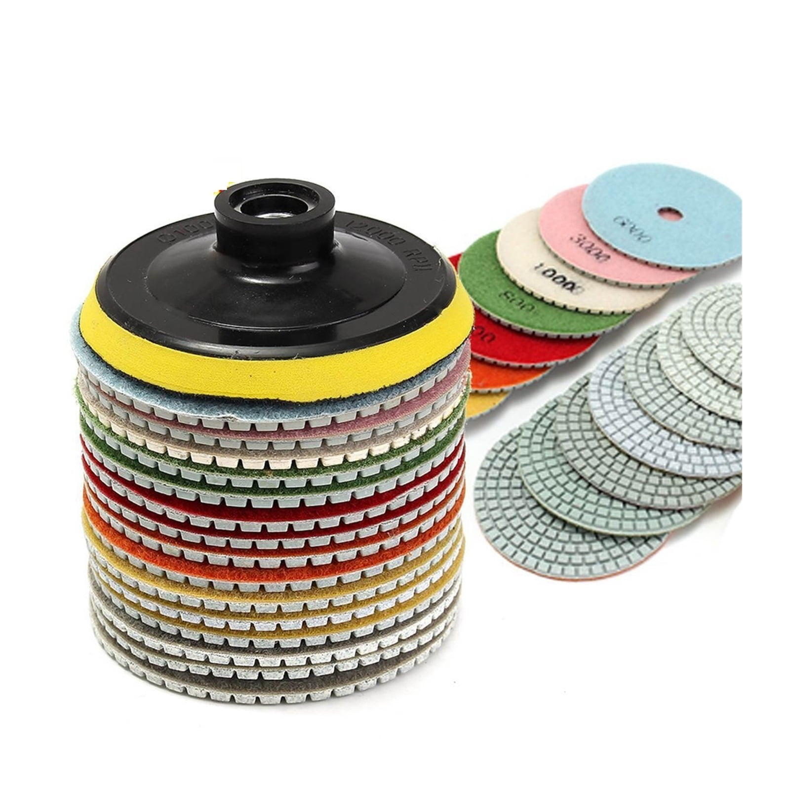 16pcs Diamond Polishing Pads 4'' 100mm For Granite Stone Concrete ...