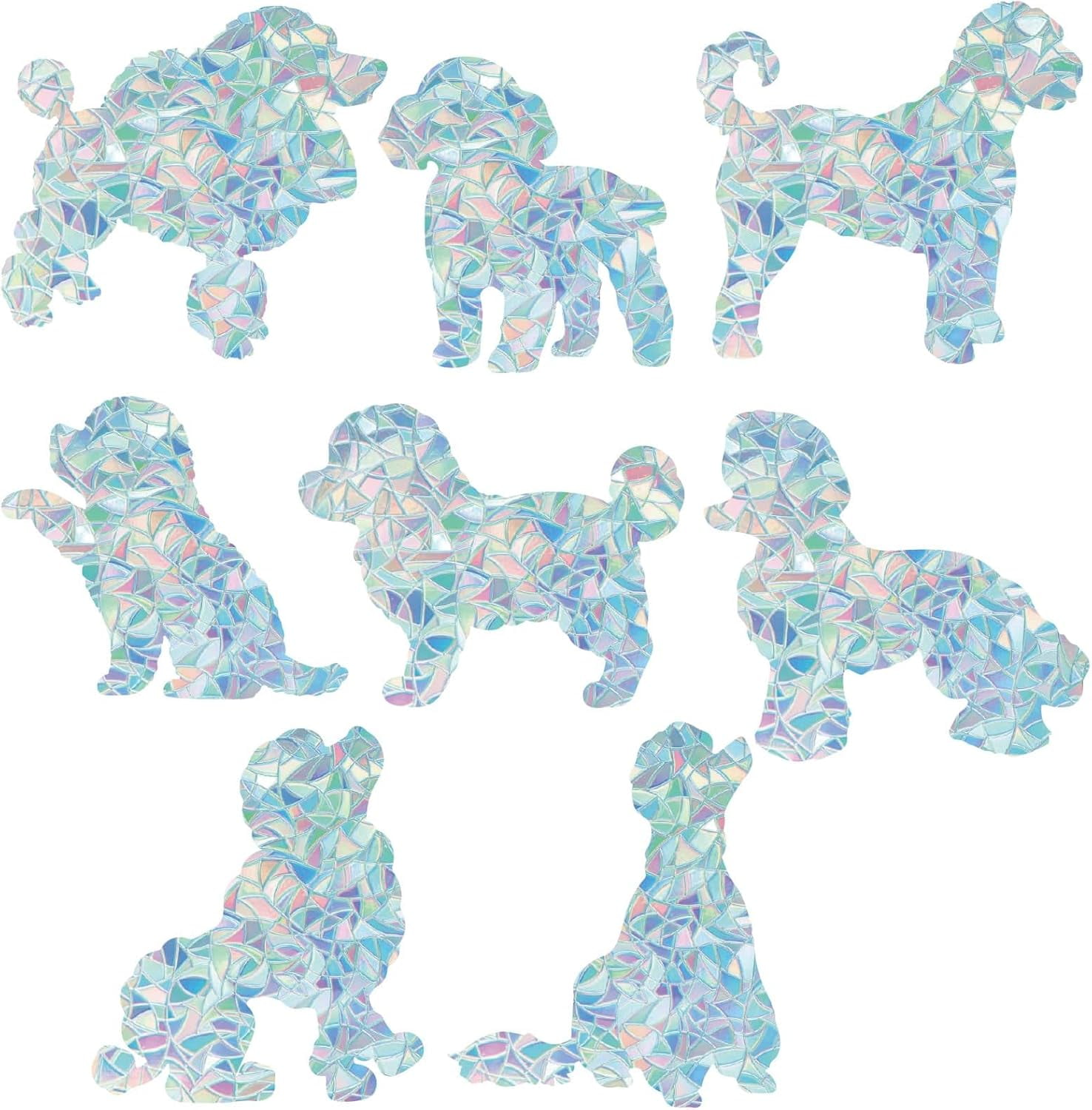 16pcs Dog Window Clings 8 Styles 3D Teddy Dog Stickers Anti-Collision ...