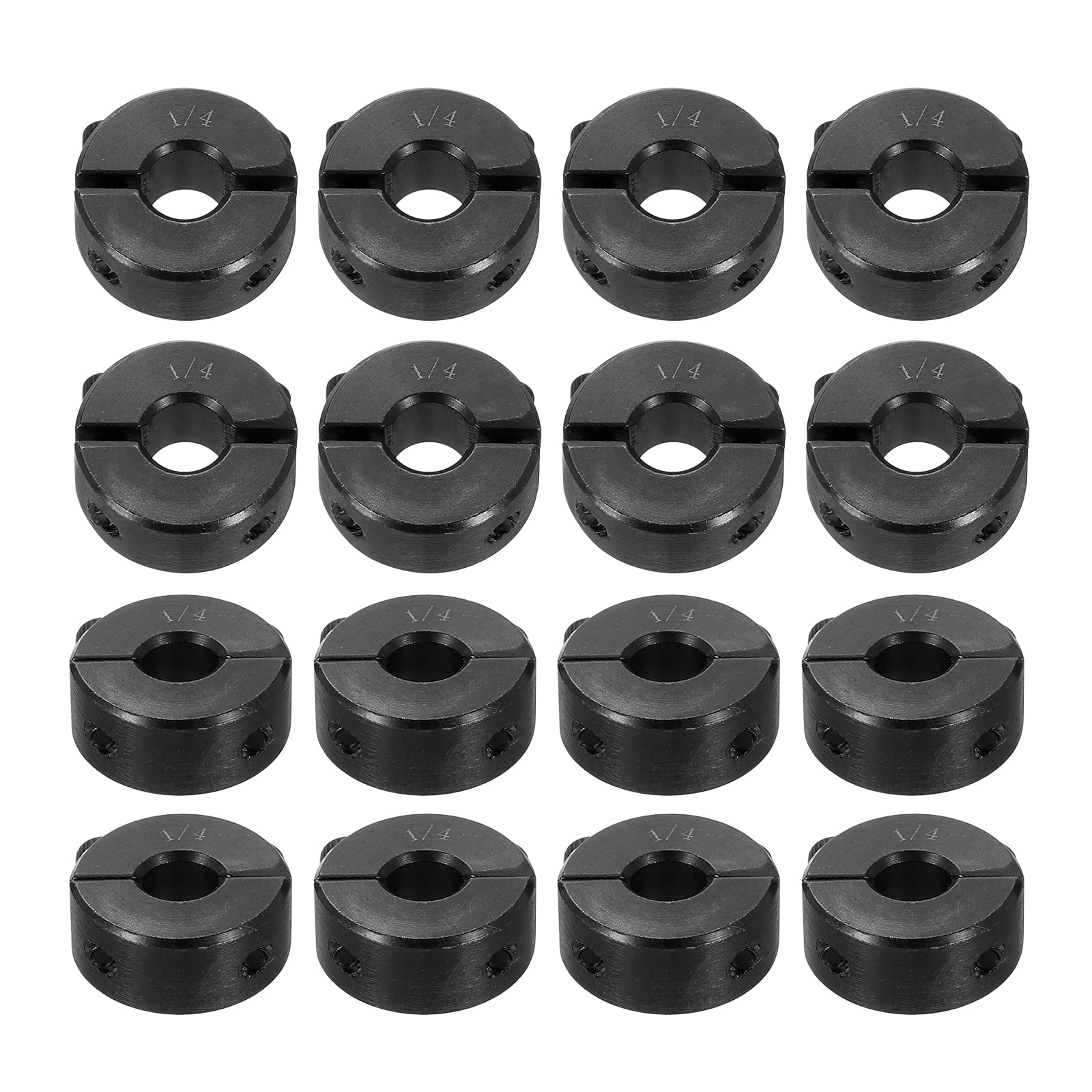 16pcs Double Split Shaft Collar for 1/4" Shaft, Two-Piece Clamping ...