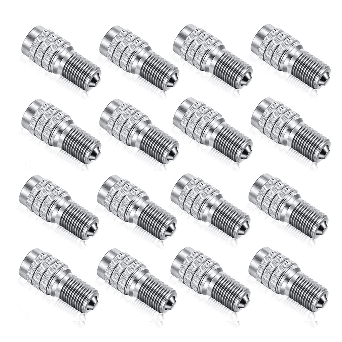 16pcs Double Valve Stem Cap Inflate Tire Caps Flow Through Tires for ...