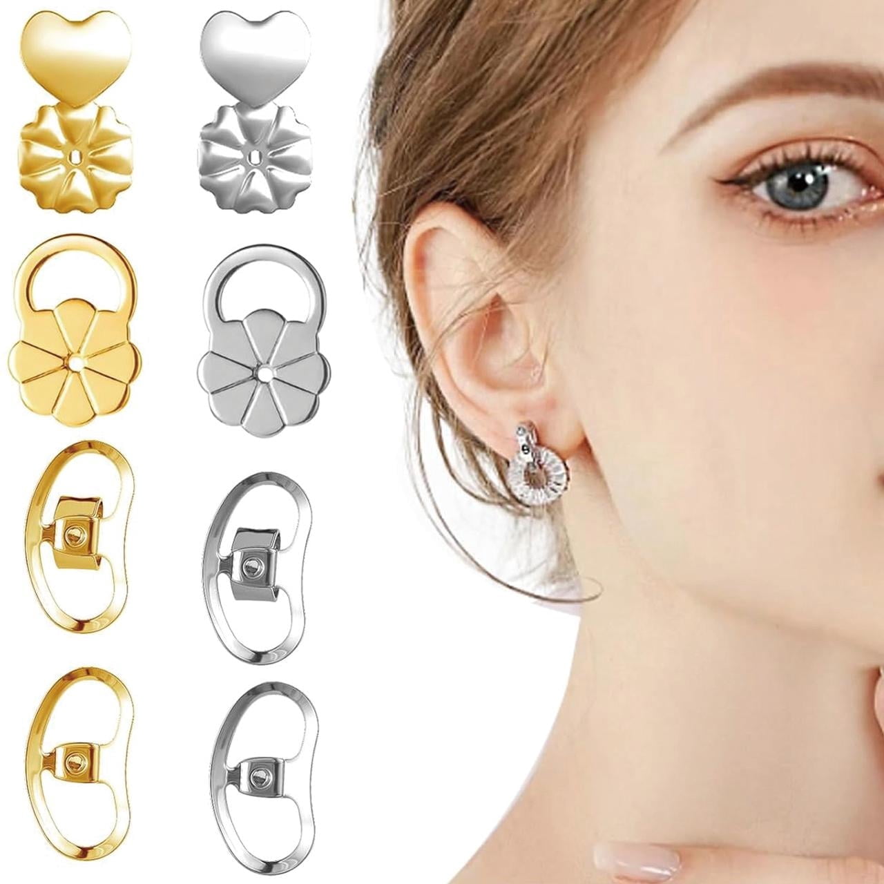 16pcs Earring Backs for Droopy Ears, Adjustable Heavy Earrings Lifters ...