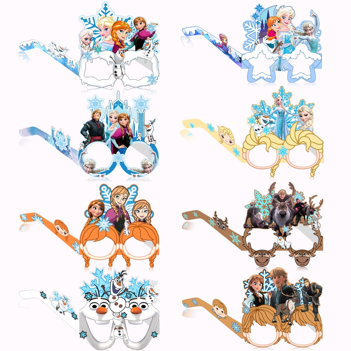 16pcs Elsa Princess Paper Eyeglasses Party Favors Supplies Birthday ...