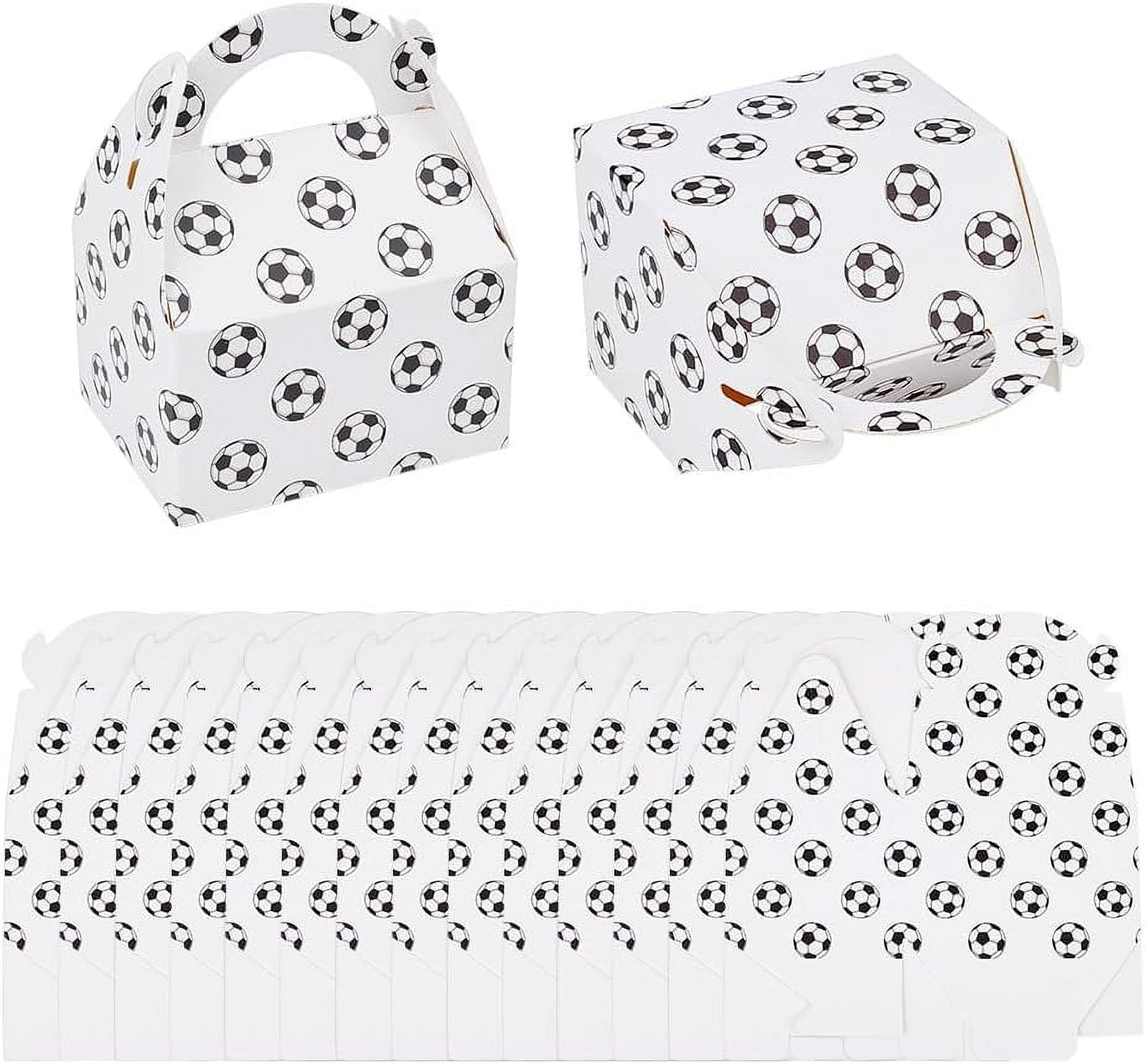 16pcs Football Pattern Kraft Paper Candy Boxes White 8x6x11cm - Walmart.com