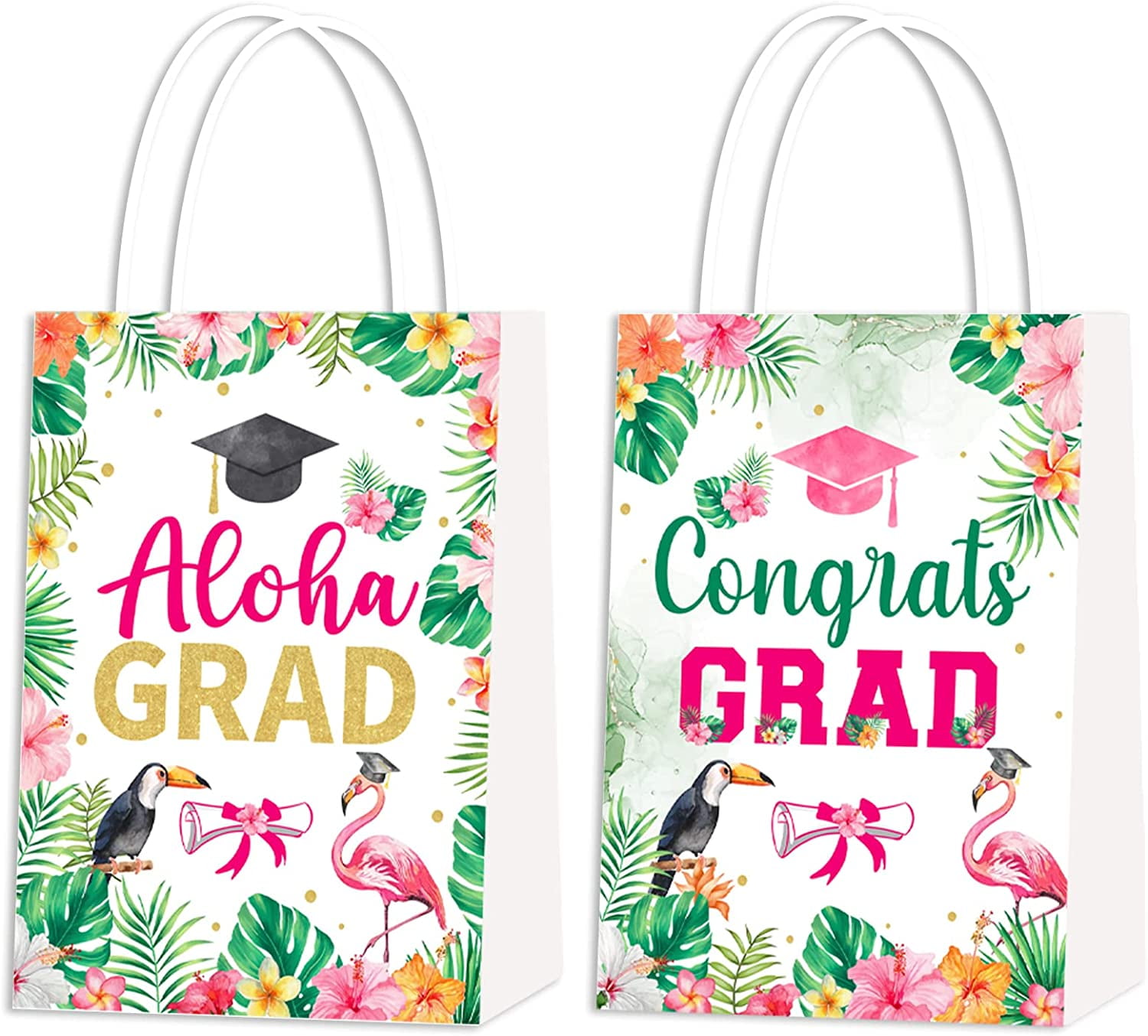 16pcs Graduation Gift Bag Tropical Luau Party Favor Bags Treat Paper ...