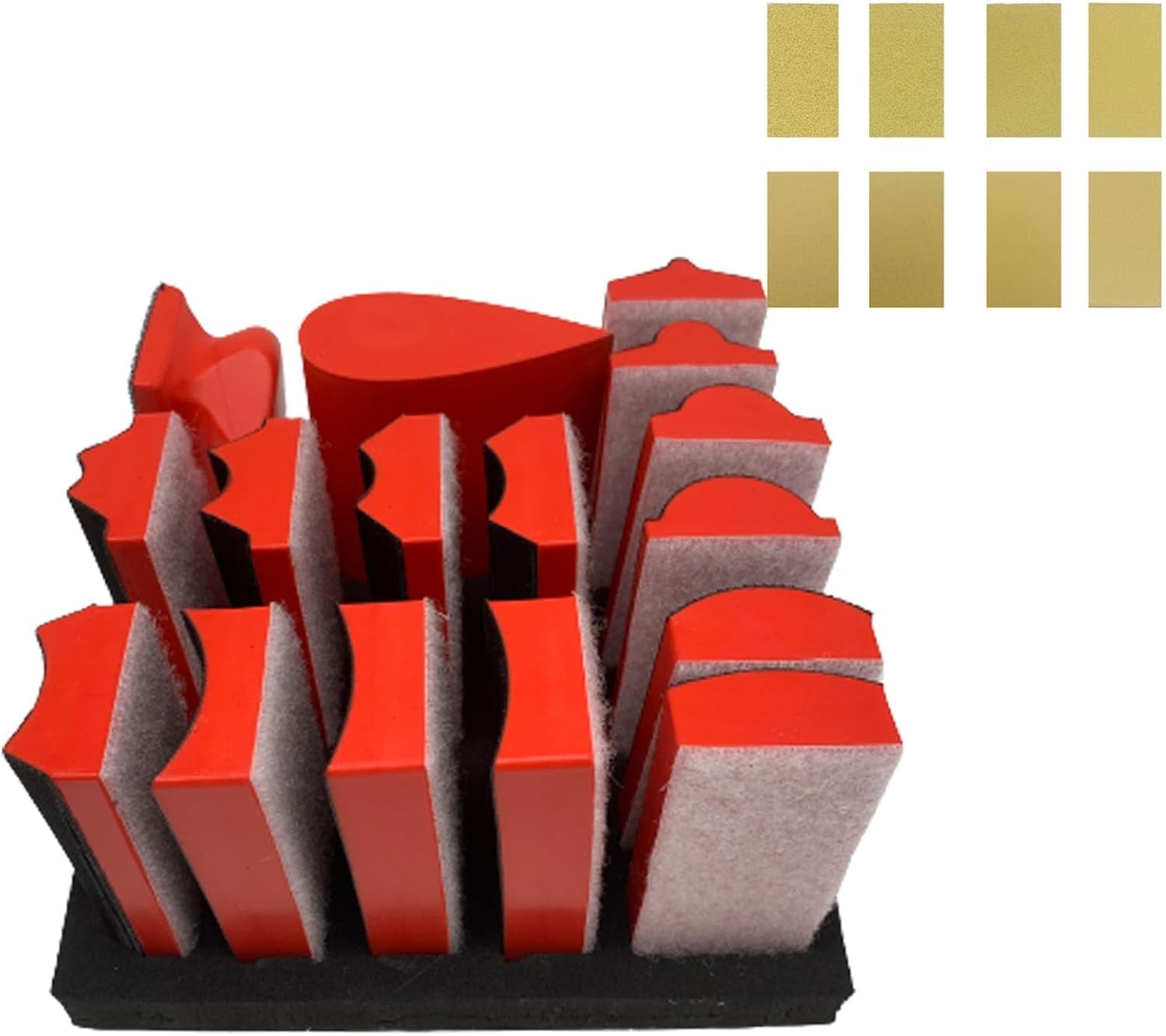 16pcs Hook and Loop Sanding Block Kit with 40pcs Sandpaper Sheets ...