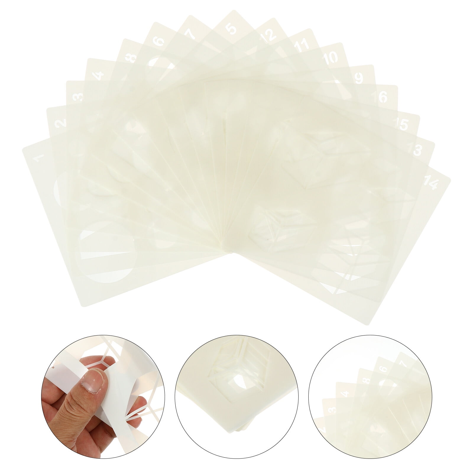 16pcs Kids Painting Templates Geometric Tracing Stencil Ruler Math ...