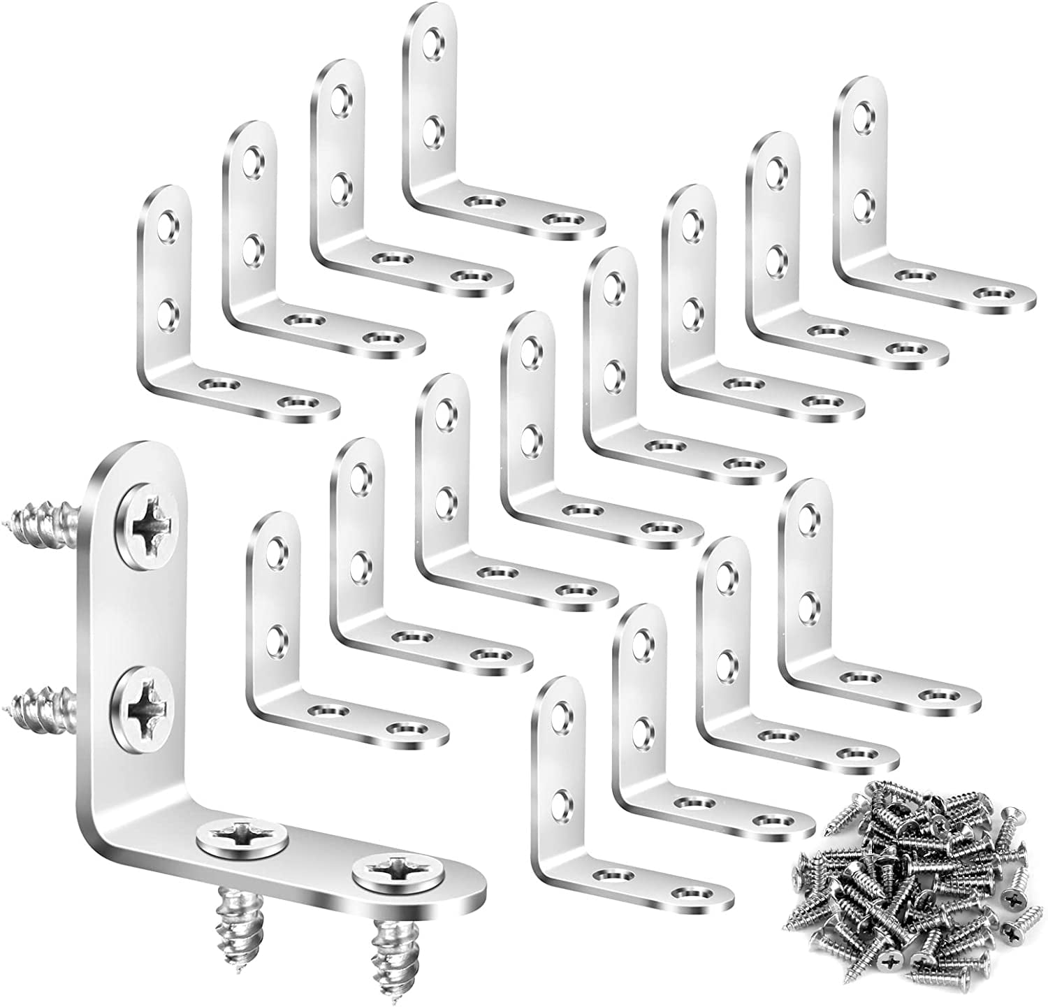 16pcs L Brackets 90 Degree Shelf Bracket Right Angle Corner Braces ...