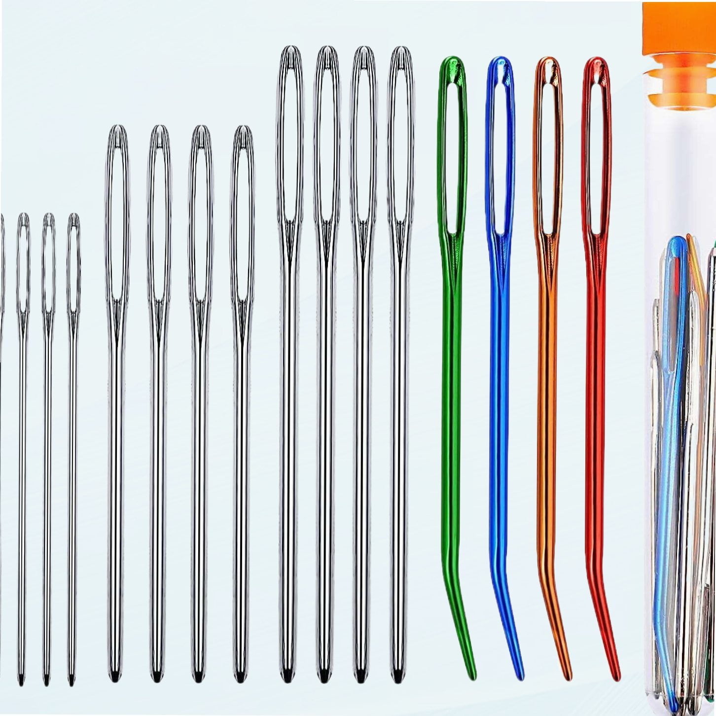 16pcs Large-Eye Needle Set, Stainless Steel Darning Needle Yarn ...