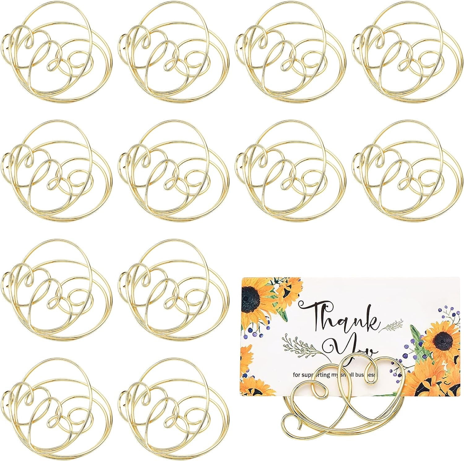 16pcs Large Place Card Holders Double Heart Table Card Holders Wedding ...