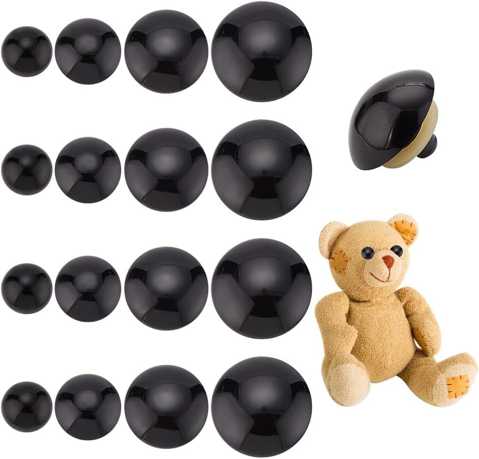 16pcs Large Safety Eyes for Amigurumis Black Plastic Crafts Eye with ...