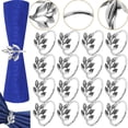 16pcs Leaf Napkin Rings Set Silver Metal Holders Table Adornment for ...