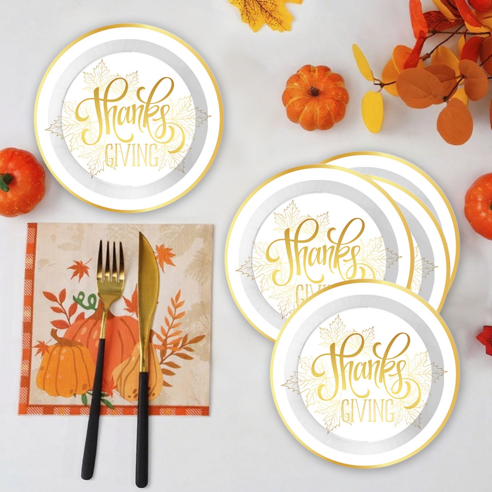 16pcs Maple Leaf Party Tableware Paper Plates Thanksgiving Party ...