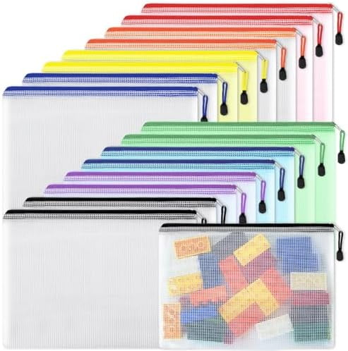 16pcs Mesh Zipper Pouch, Puzzles, Board Game Storage Bags for ...