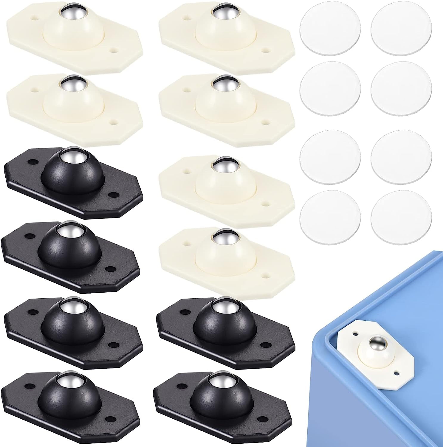 16pcs Self- Adhesive Caster Wheels, 360 Degree Swivel Mini Adhesive ...