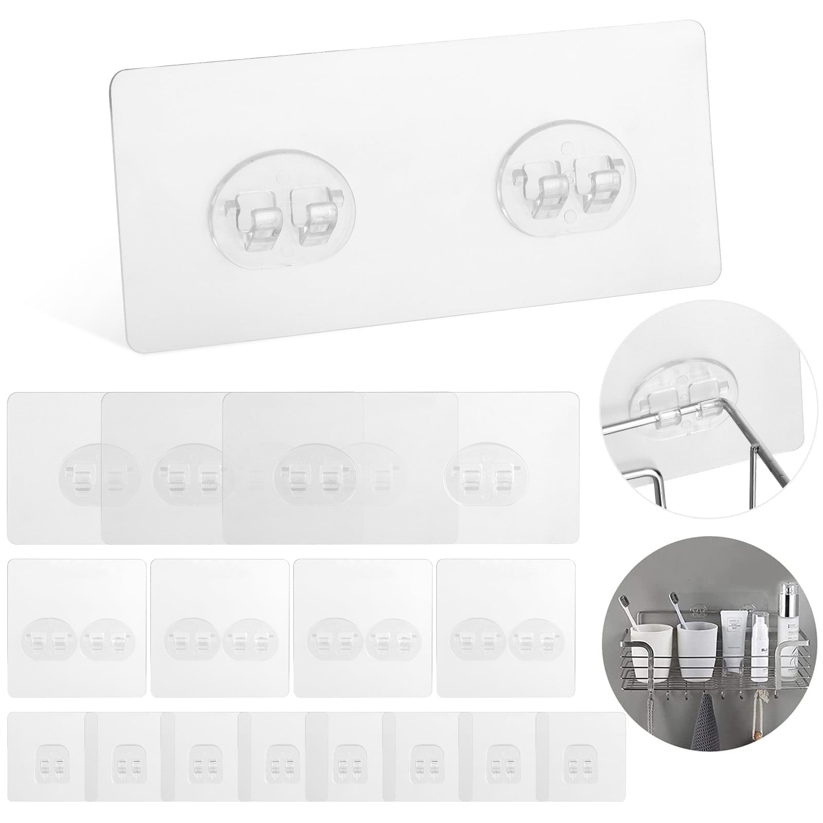 EEEkit Shower Caddy Adhesive Hooks, 16pcs Adhesive Replacement Stickers ...