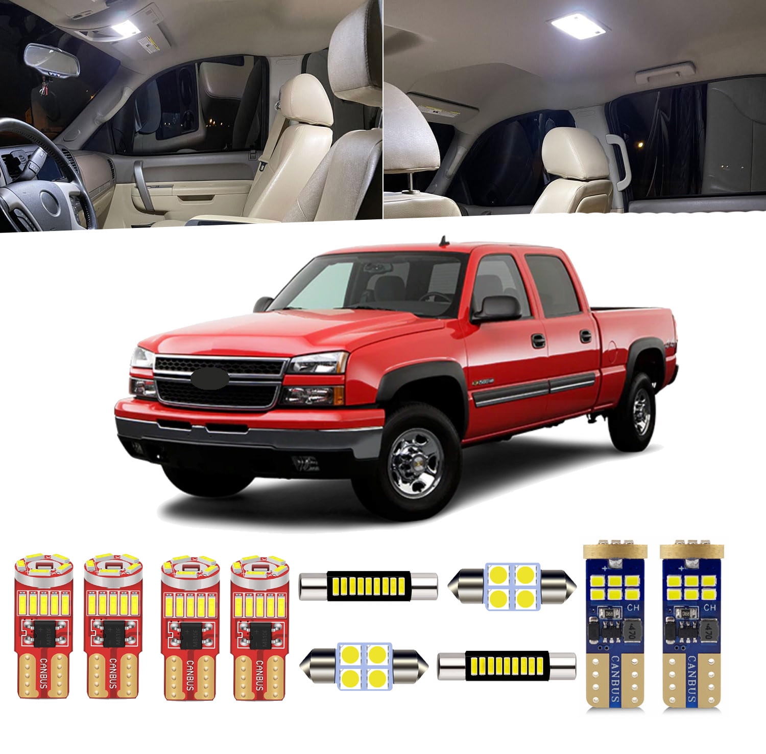 16pcs For Silverado interior LED Lights Kit for Chevrolet Silverado ...