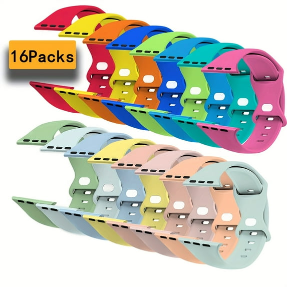 16pcs Soft Adjustable Loop Apple Watch Bands - 38-49mm for Ultra/SE ...