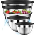 16pcs Stainless Steel Mixing Bowl Set with Lids, Colander, 3 Grater ...