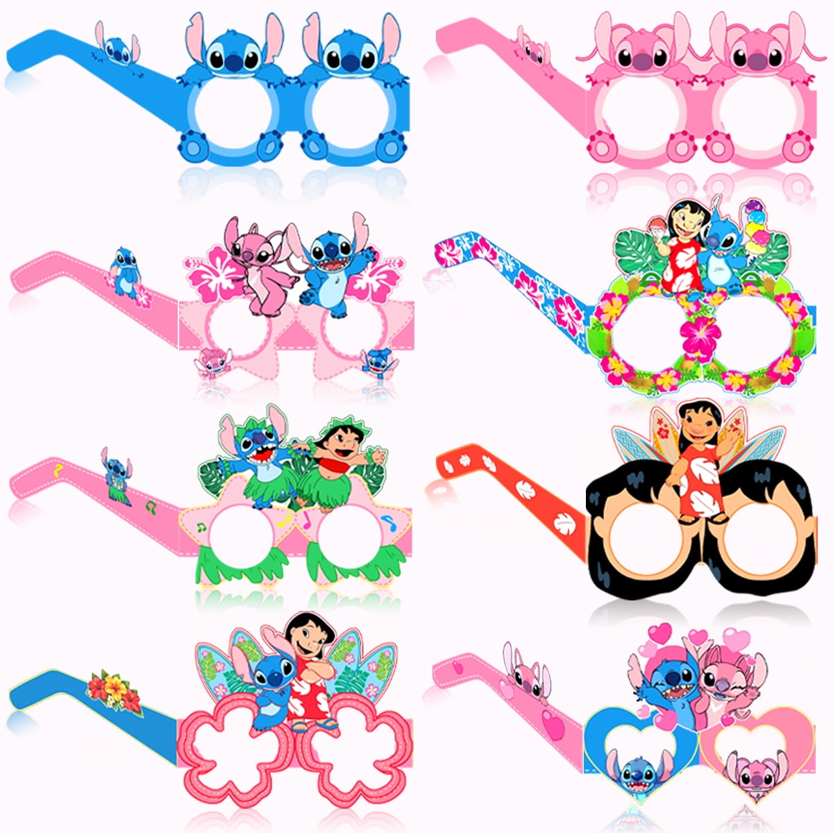 16pcs Stitch Paper Eyeglasses Party Favors Supplies Birthday Party ...