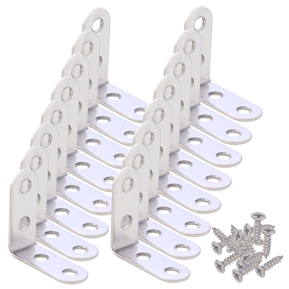 Eease 16pcs L Shape Stainless Steel Corner Brackets for Cabinet ...