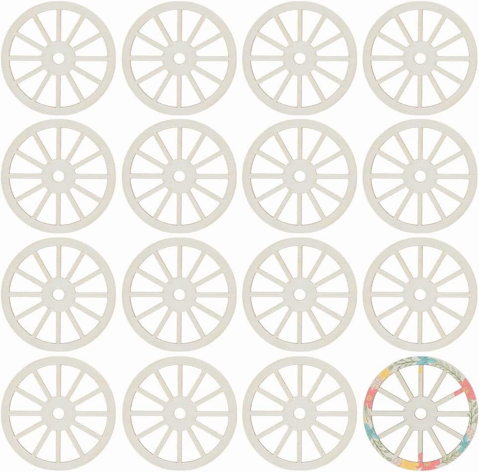 16pcs Unfinished Wood Wheel 3.9 Inch Blank Slices 2.5mm Thick Train Car ...