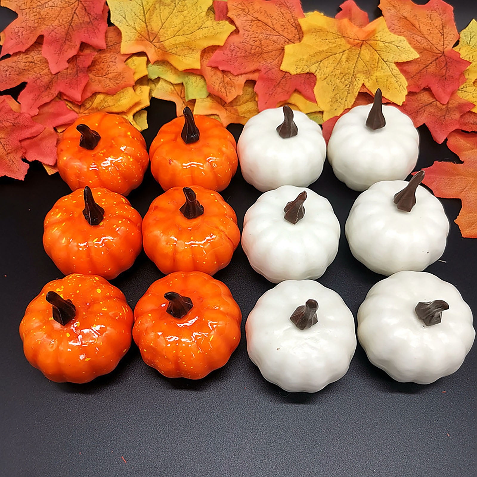 16pcs 𝐅ake Foam Pumpkins Home Fall Thanksgiving Halloween Wreath ...