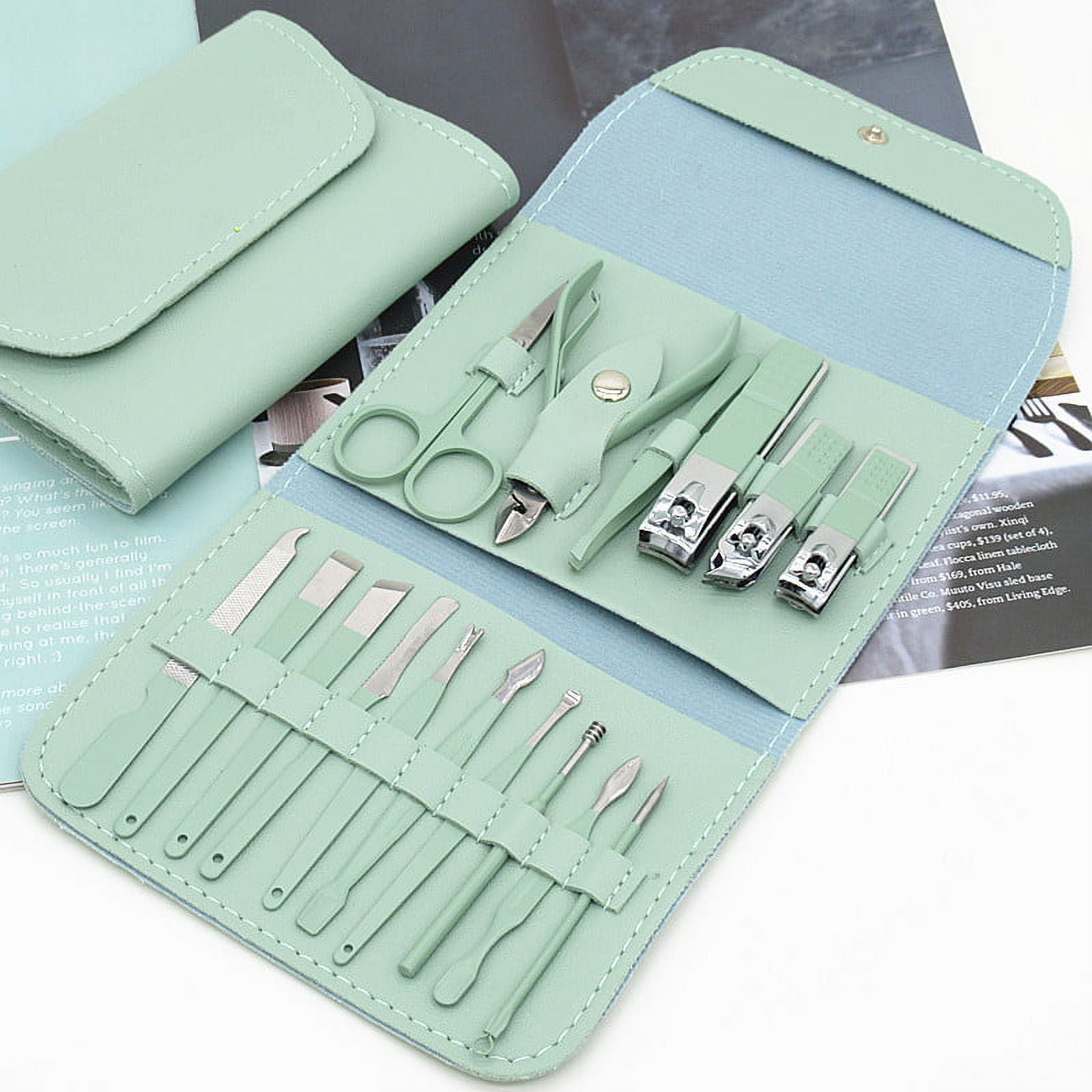 16pcs/set Nail Cutter Set - Stainless Steel Pink Nail Care Tools ...
