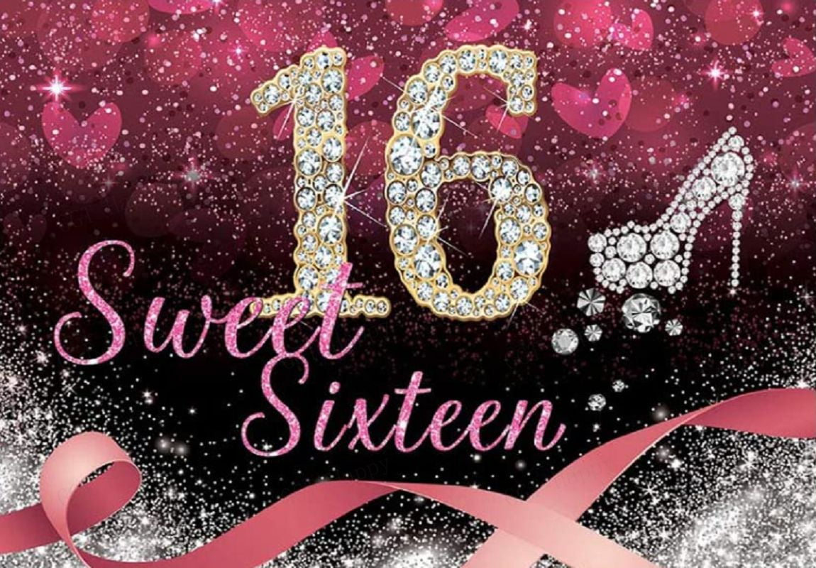 16th Background Photography Backdrops Young Custom Birthday Backdrop ...