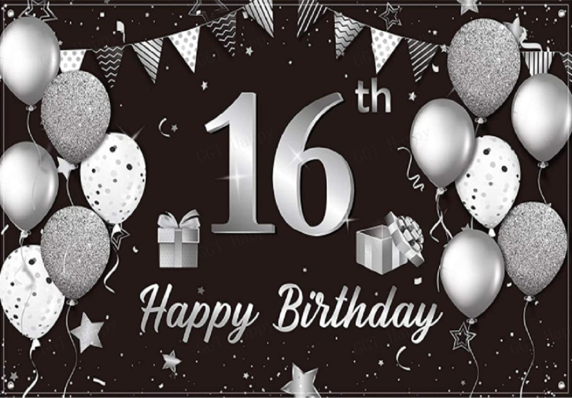 16th Background Photography Backdrops Young Custom Birthday Backdrop ...