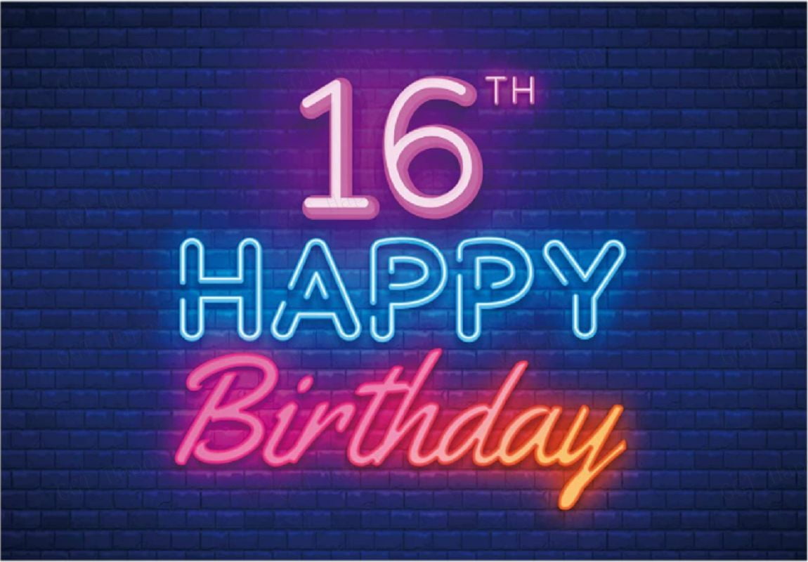 16th Background Photography Backdrops Young Custom Birthday Backdrop ...