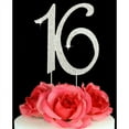 16th Birthday Cake Toppers Number 16 Bling Crystal Cake Topper Silver ...