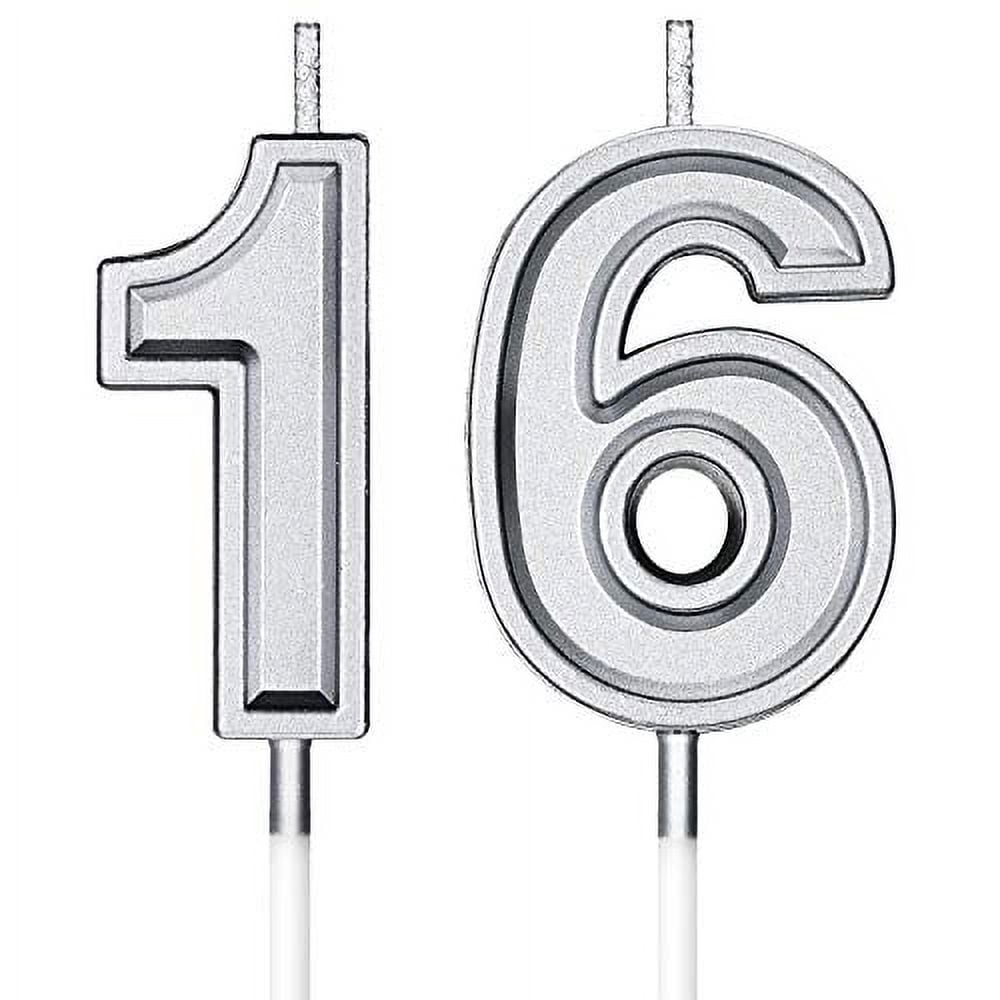 16th Birthday Candles Cake Numeral Candles Happy Birthday Cake Candles ...