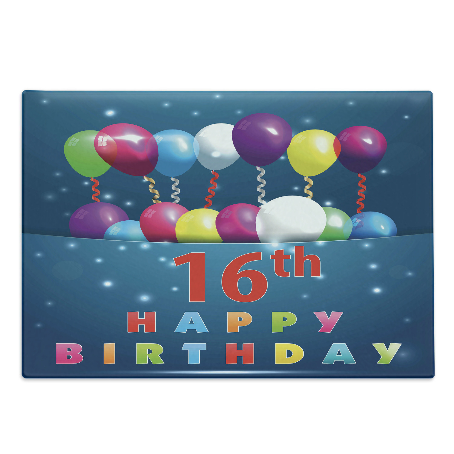 16th Birthday Cutting Board, 16 Theme Teenage Design Party Balloons ...