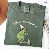 16th Birthday Frog Shirt Off to Start Chapter 16 Tee Funny Frog Scooter ...