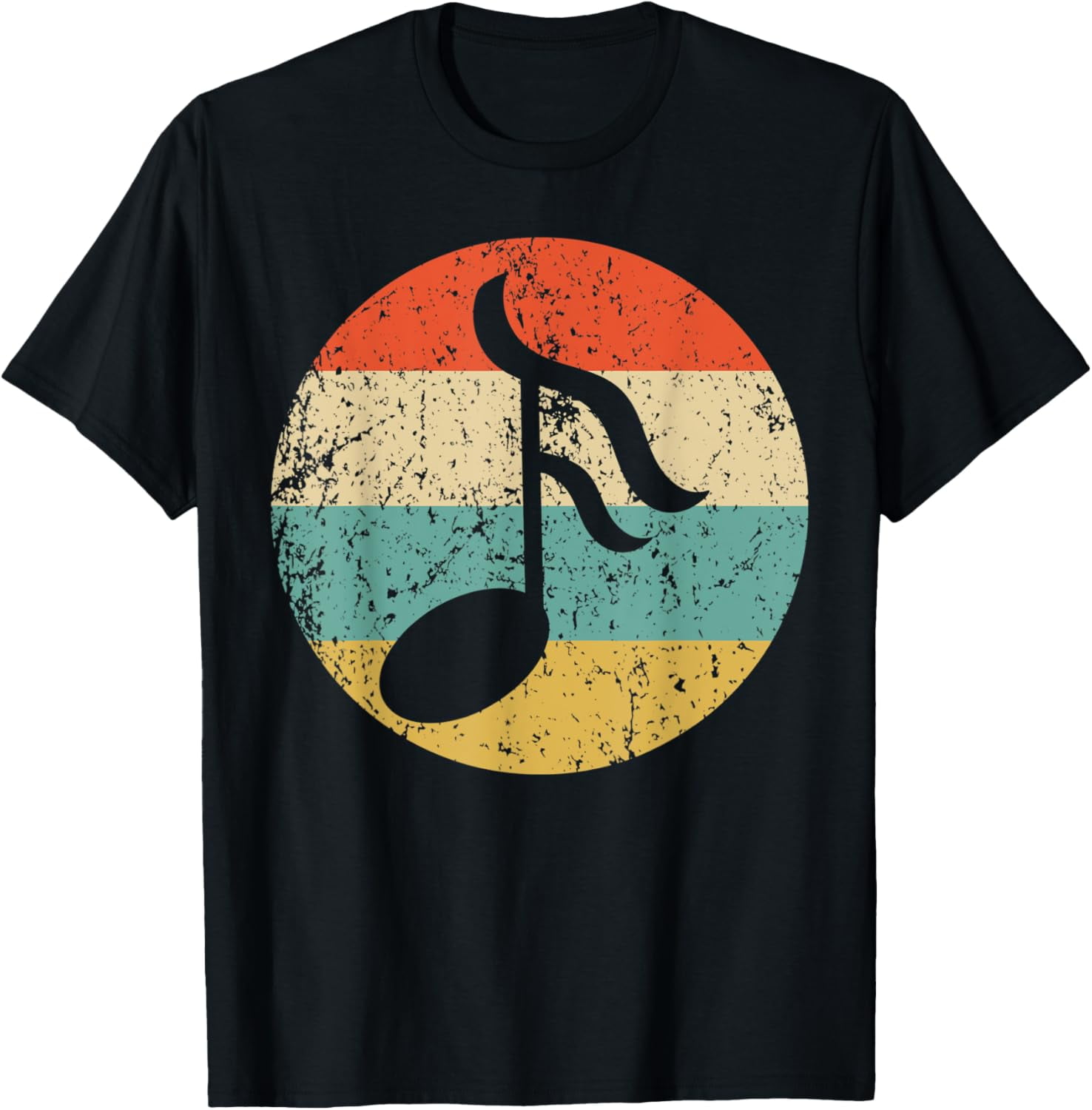 16th Note Silhouette Retro Music Musician Musical Note T-Shirt men and ...